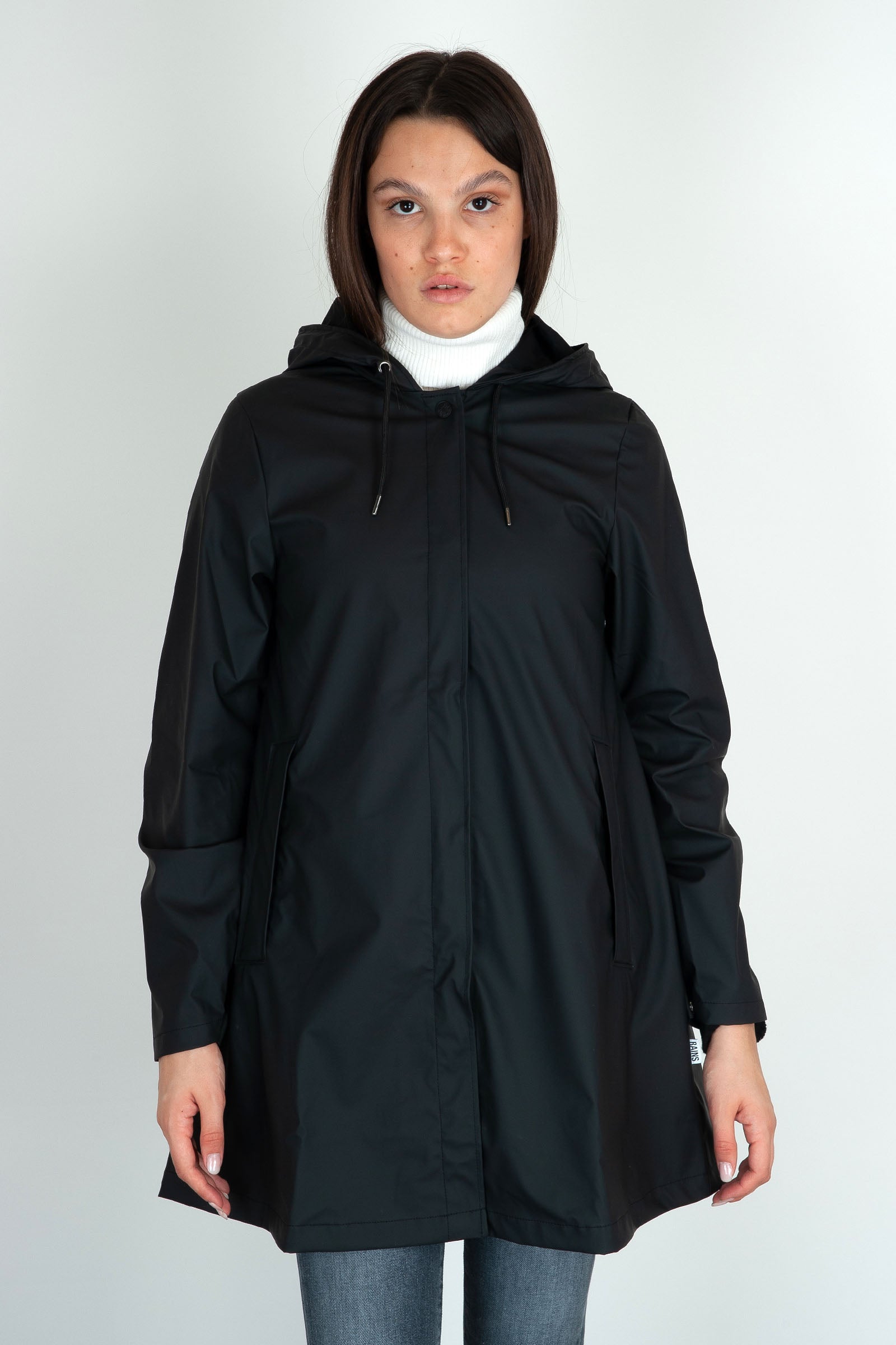 Rains A-line W Jacket Nero Donna